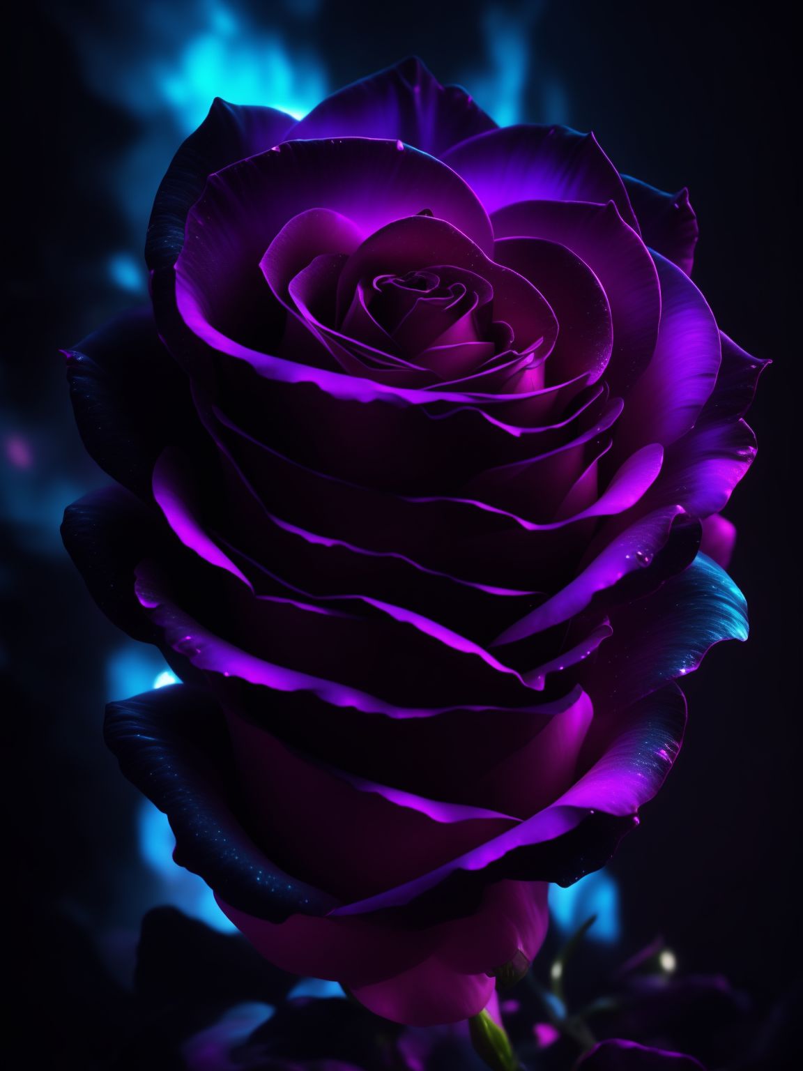 Black And Purple Rose Wallpaper
