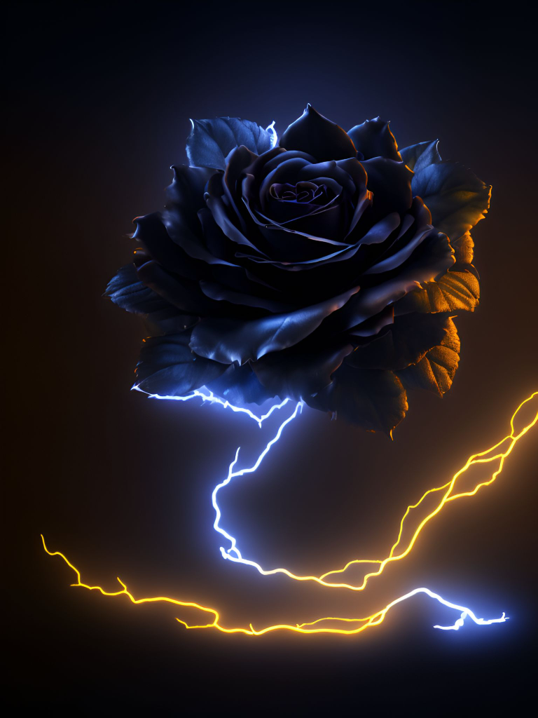 LuminAry: Epic CG Matte Painting, black Rose Blooming in Lightning ...