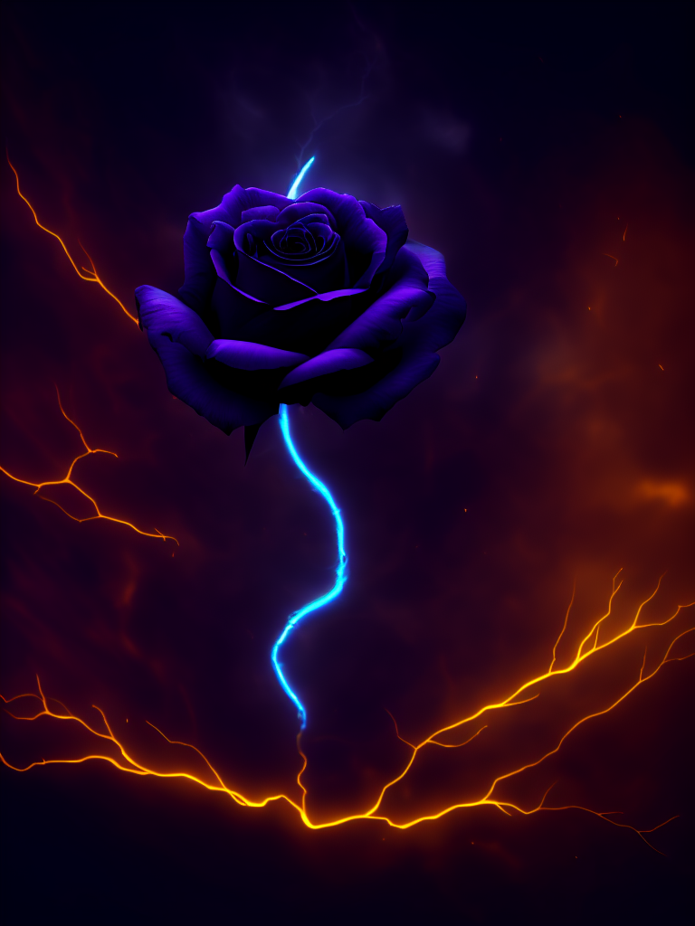 LuminAry: Epic CG Matte Painting, black Rose Blooming in Lightning ...