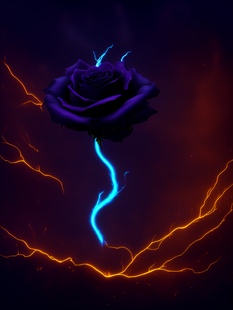 LuminAry: Epic CG Matte Painting, black Rose Blooming in Lightning ...