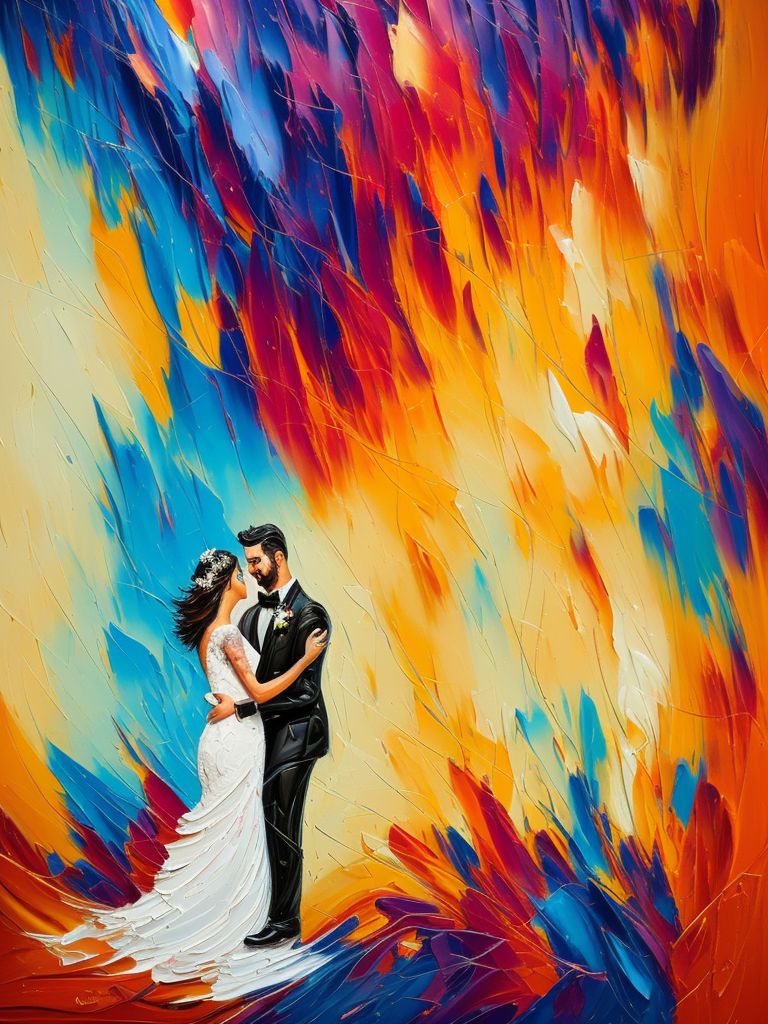 fussy-gull841: young couple in love getting married with difuses faces ...