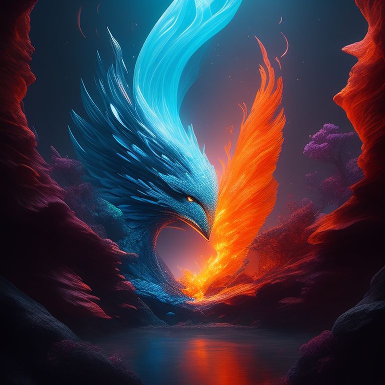 Fire And Water Phoenix Wallpaper