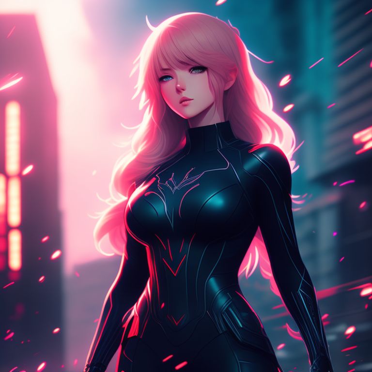 White Moose228 A Full Body Shot Of A Pretty Young Villain Woman With Short Wavy Blonde Hair