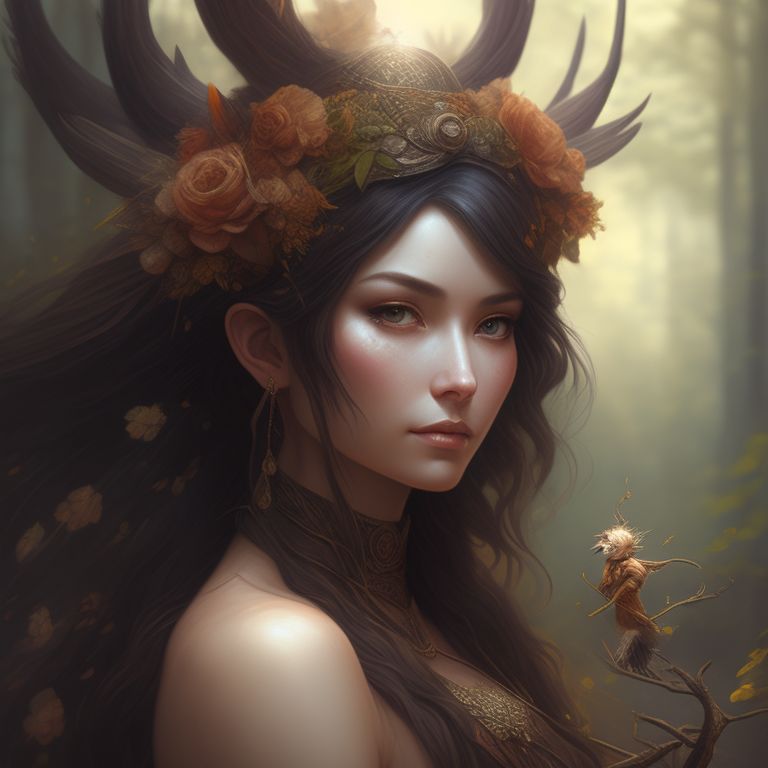 dry-narwhal382: An Elfin warrior woman with brown blonde flowing hair ...