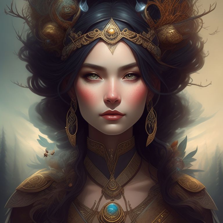 dry-narwhal382: An Elfin warrior woman with brown blonde flowing hair ...