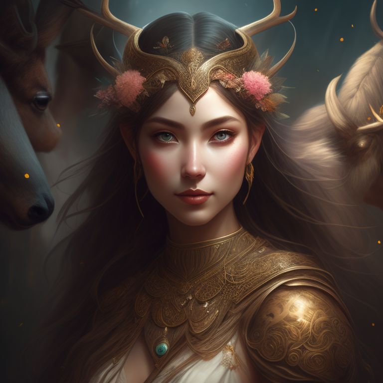 dry-narwhal382: An Elfin warrior woman with brown blonde flowing hair ...