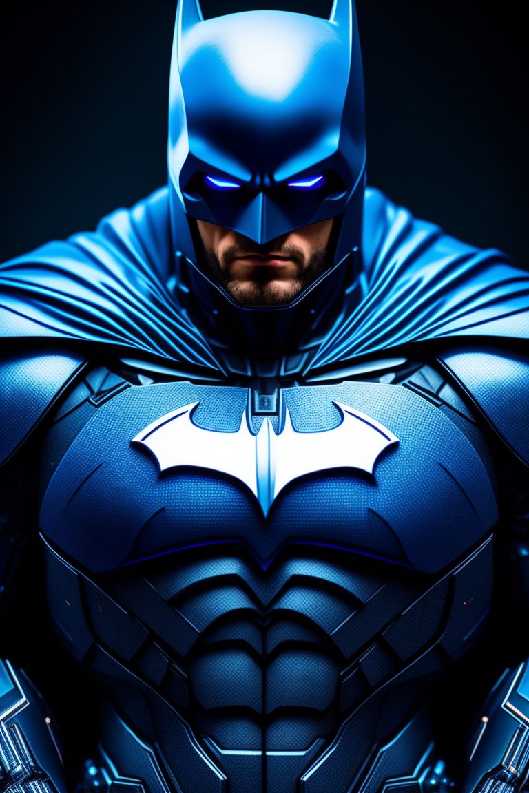 slim-opossum679: Cybernetic blue and purple batman