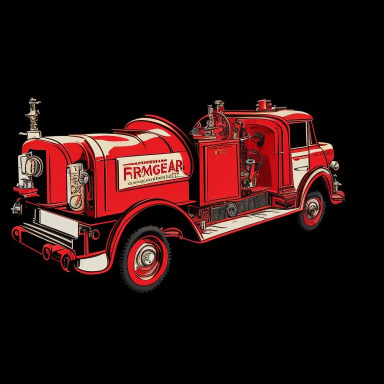 Antique Fire Truck Drawings