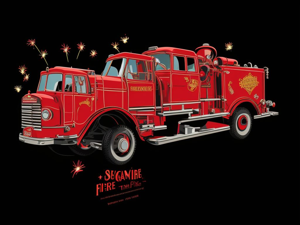 Vintage Fire Truck Vector