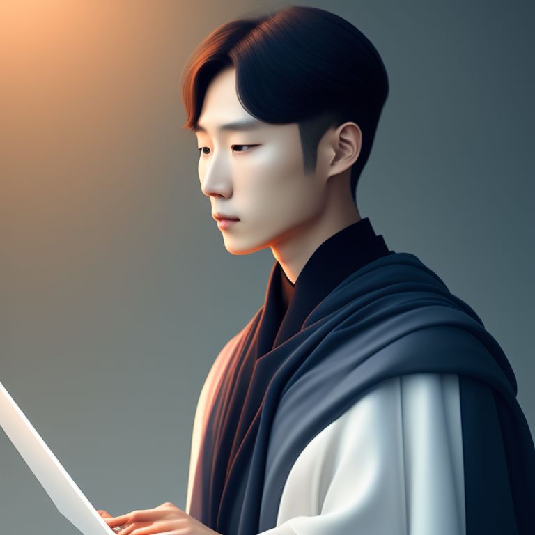 sinful-otter787: Korean software engineer, male, no glasses, standing ...