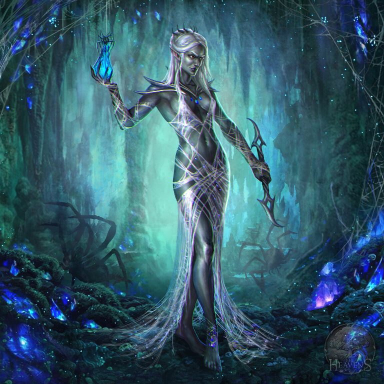 awful-heron438: Female Drow dark elf gracefully swimming underwater ...