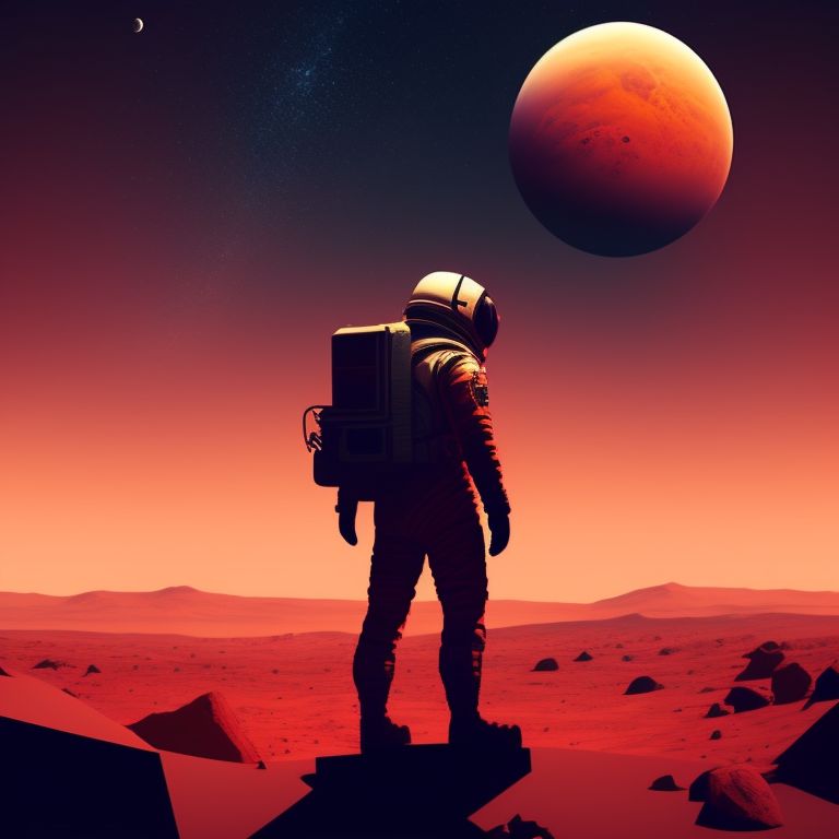 massive-lion230: The planet Mars with an astronaut