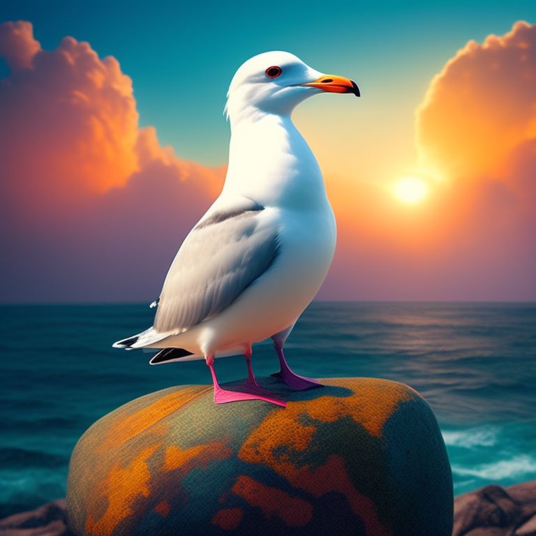 snappy-horse266: A seagull on a rock , adorable, lovely, nice sea back ...