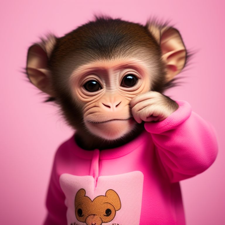 Baby Monkey Wearing Clothes