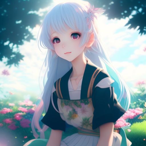 Anime Girl Looking Over Shoulder