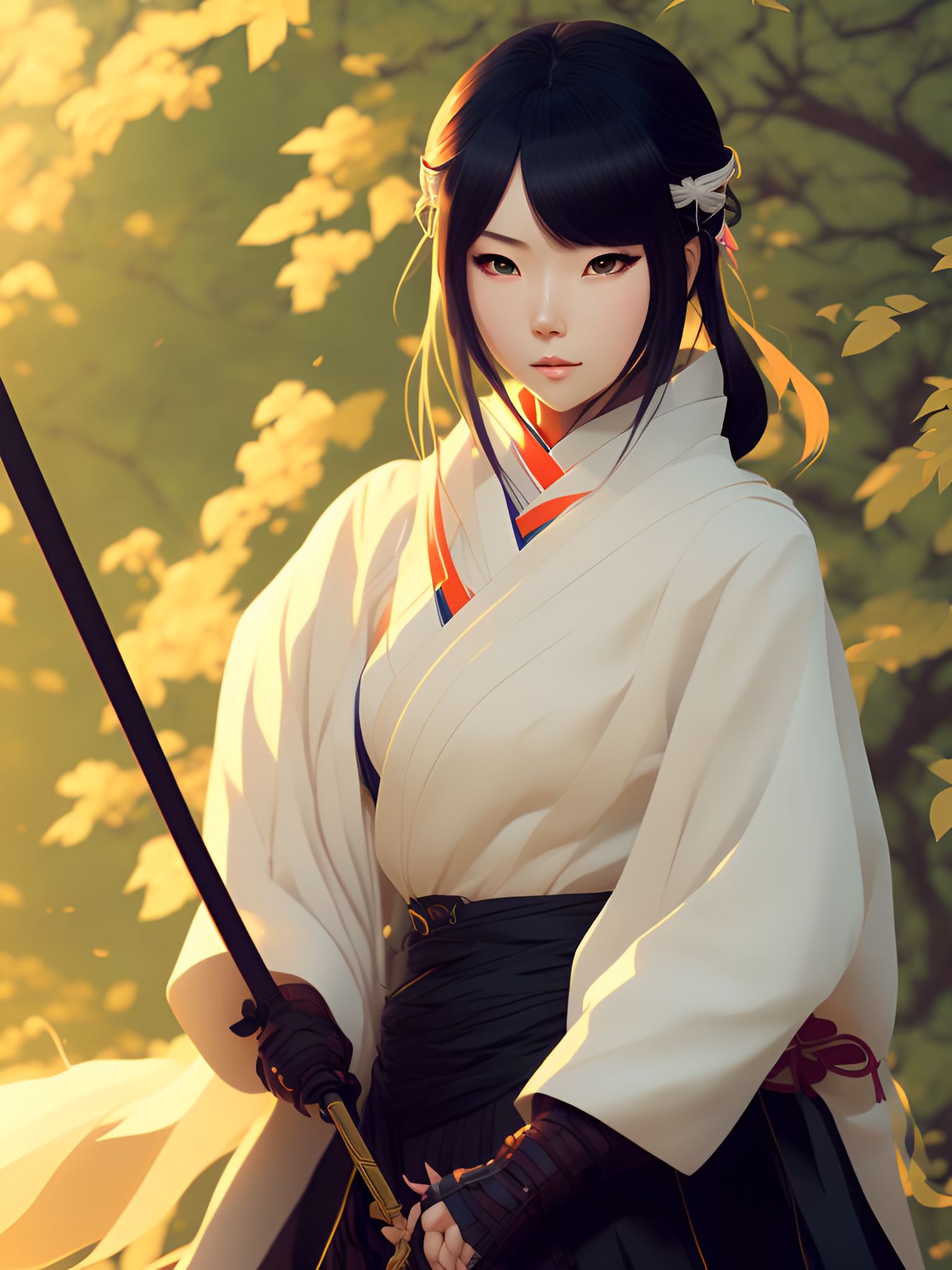 White Samurai Kimono