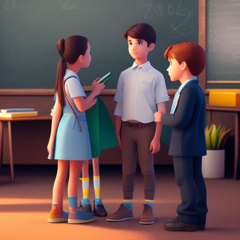 School Boy And Girl Cartoon