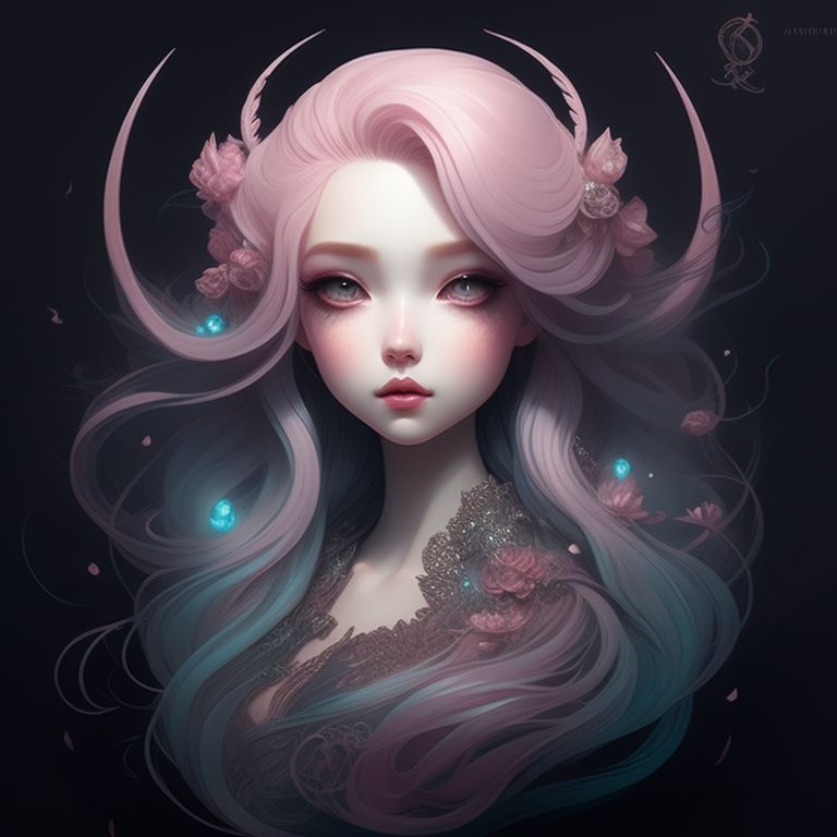 smoggy-heron520: A cute queen mermaid with long soft pink hair