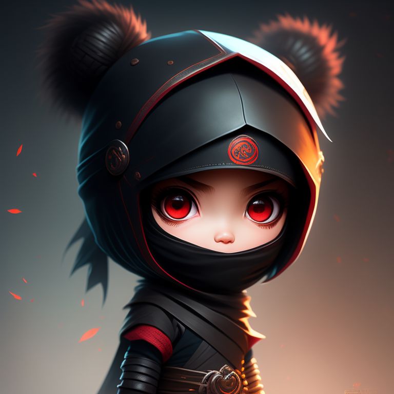 second-mink356: Little ninja girl with big cute eyes, wearing mask