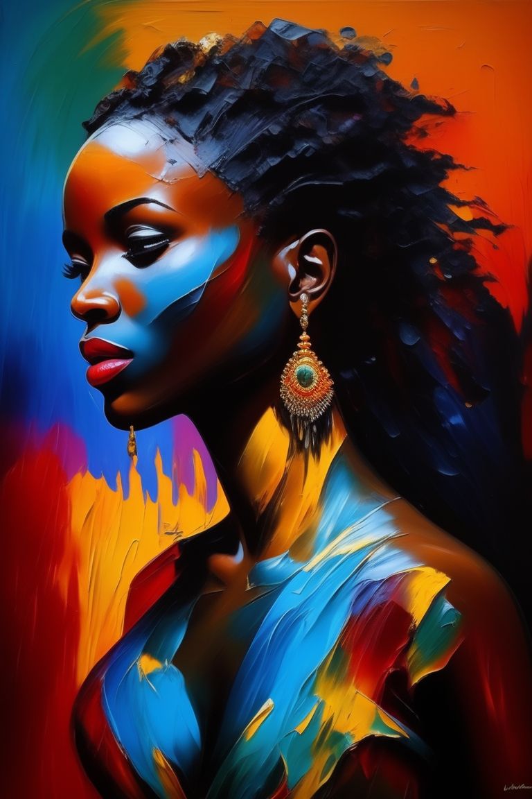 Painting Oil Color Woman Model