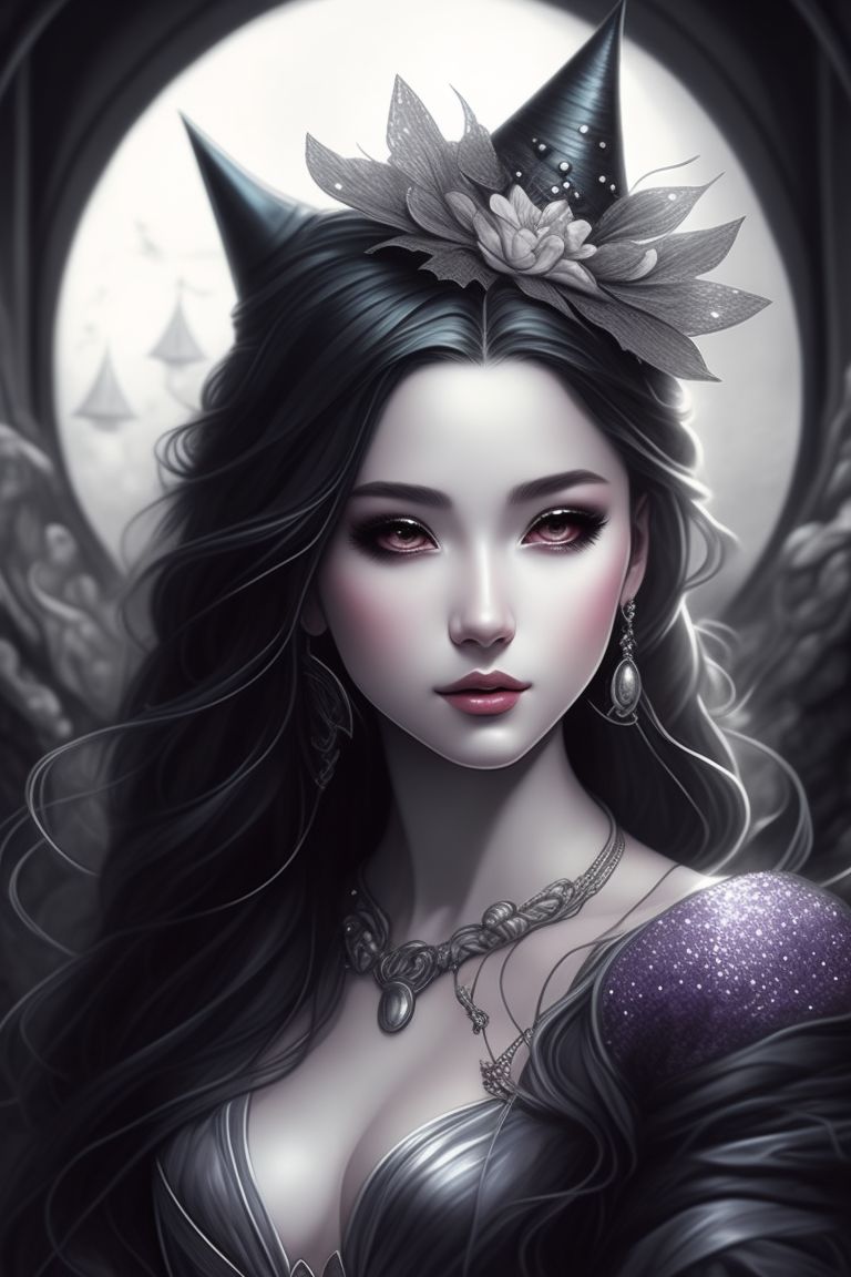 moodybrowneyes: Pretty Witch, Fantasy, digital art, Fantasy, glitter ...