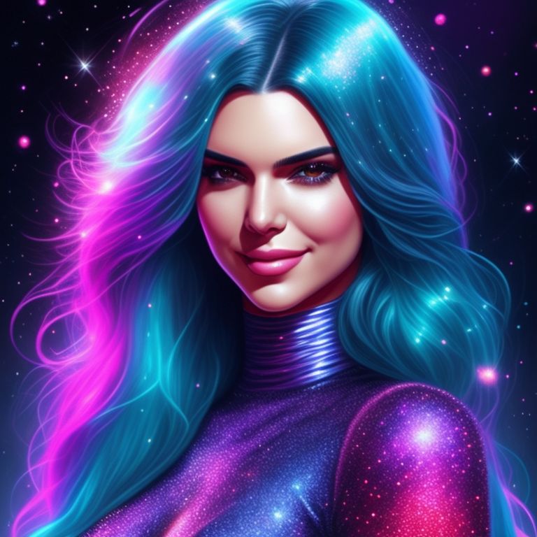 gtx: Kendall Jenner, moon goddess, glitter, dramatic, digital painting ...
