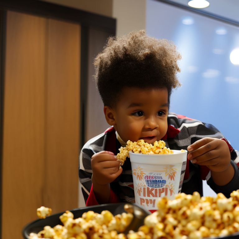 Kid Eating Popcorn
