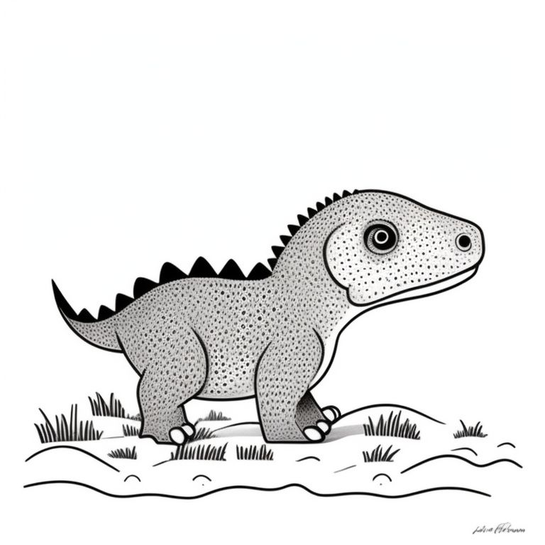 Baby Dinosaur Clip Art Black And White