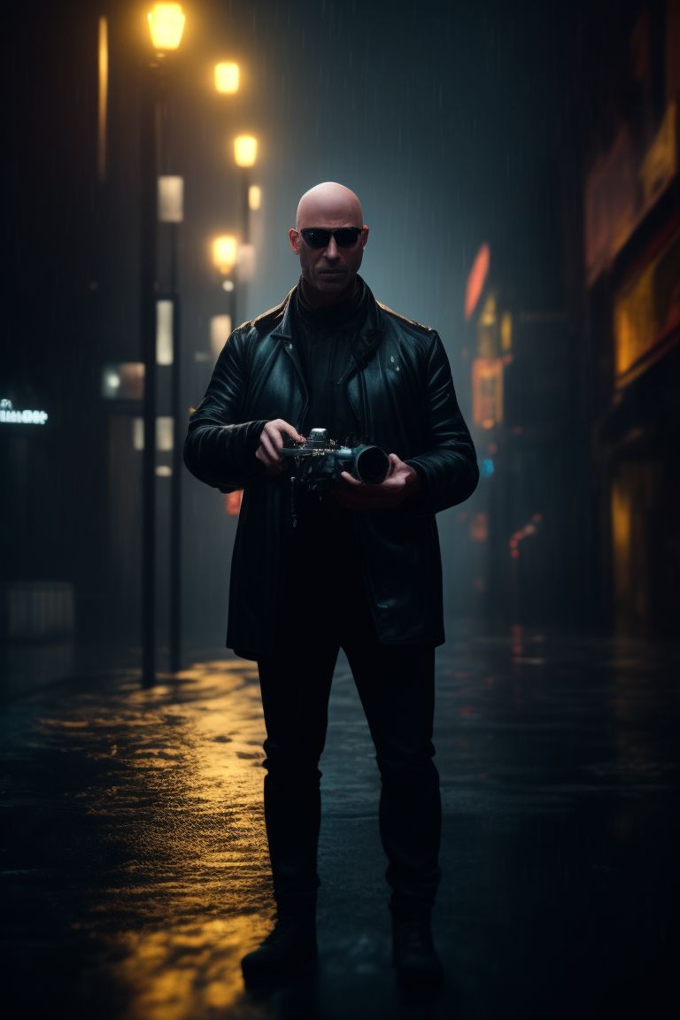 rare-ape677: bald man with drone in his hand, octane render, unreal ...