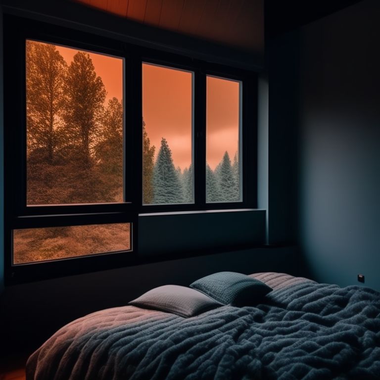 Bedroom Window View At Night