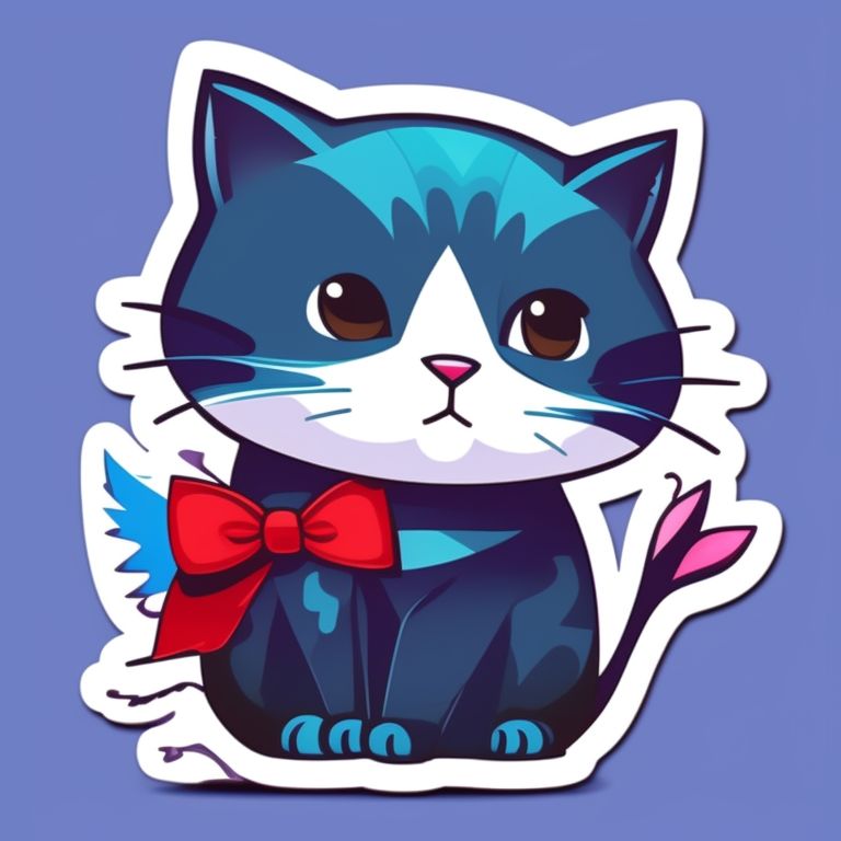 sharp-walrus946: Create a sticker design featuring a cartoon cat using ...