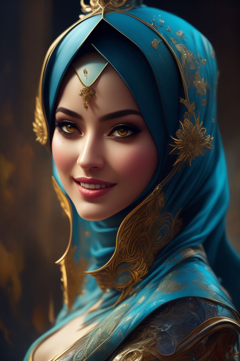 cheross: Hijab warrior, beautiful girl with nice smile, sharp detail ...