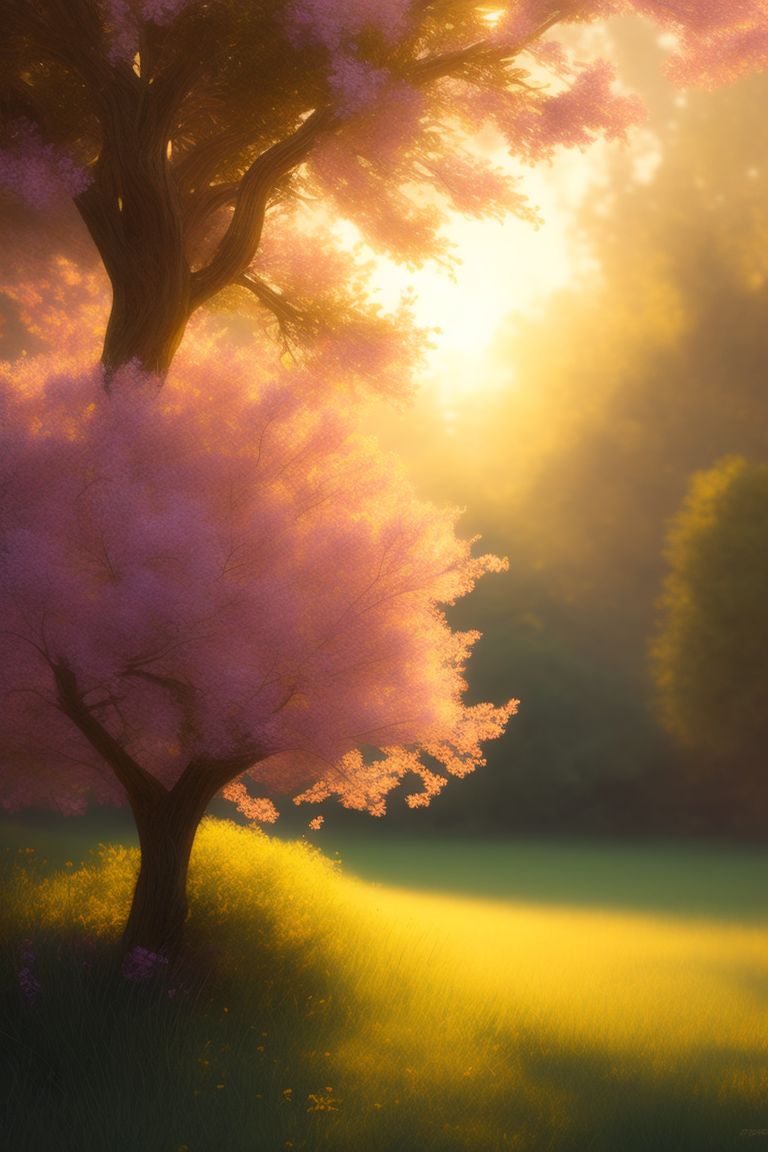 rosy-lark352: one tree with many golden apple in garden