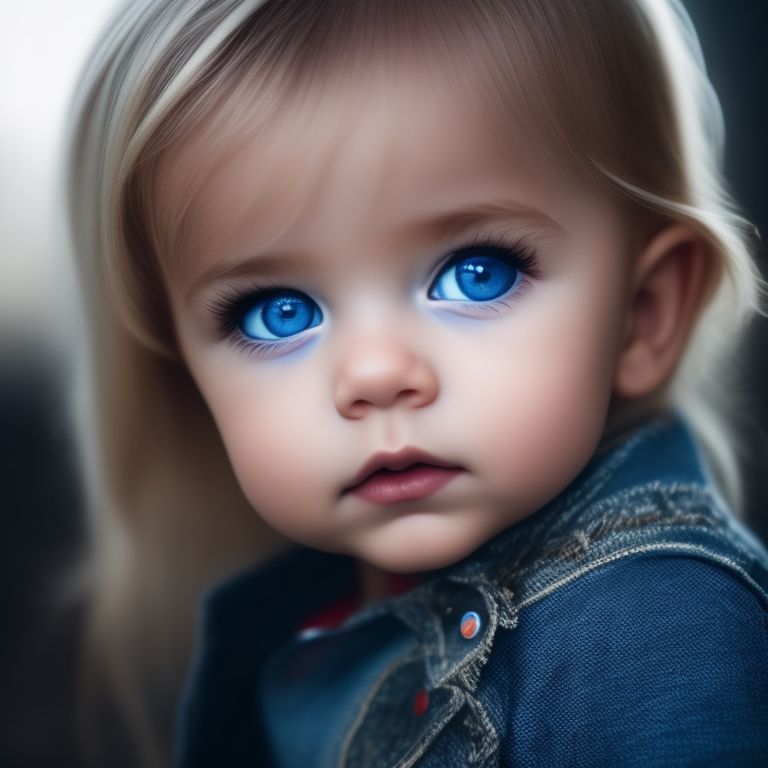 Baby Girl With Blonde Hair And Blue Eyes