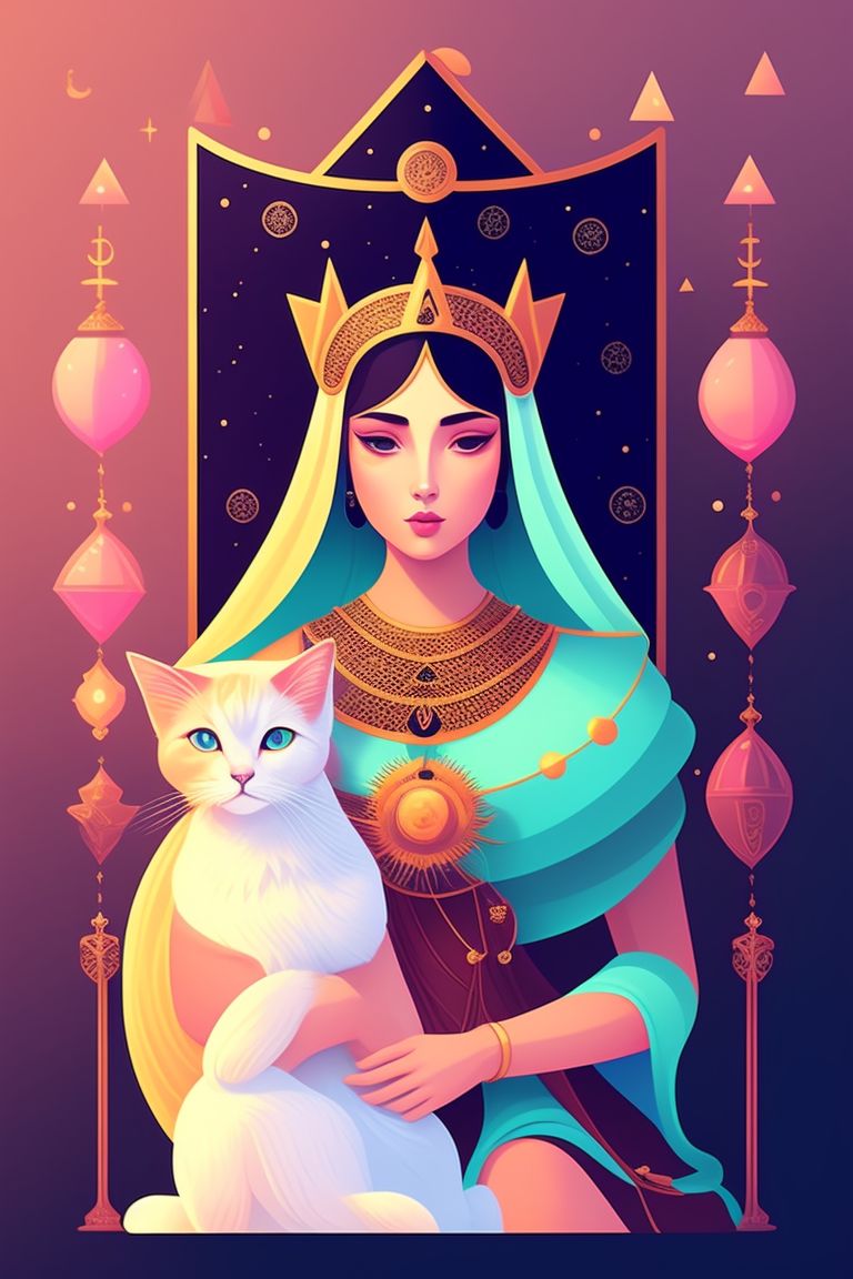 thick-bear45: Tarot Major Arcana 2, the high priestess, drawn with a cat