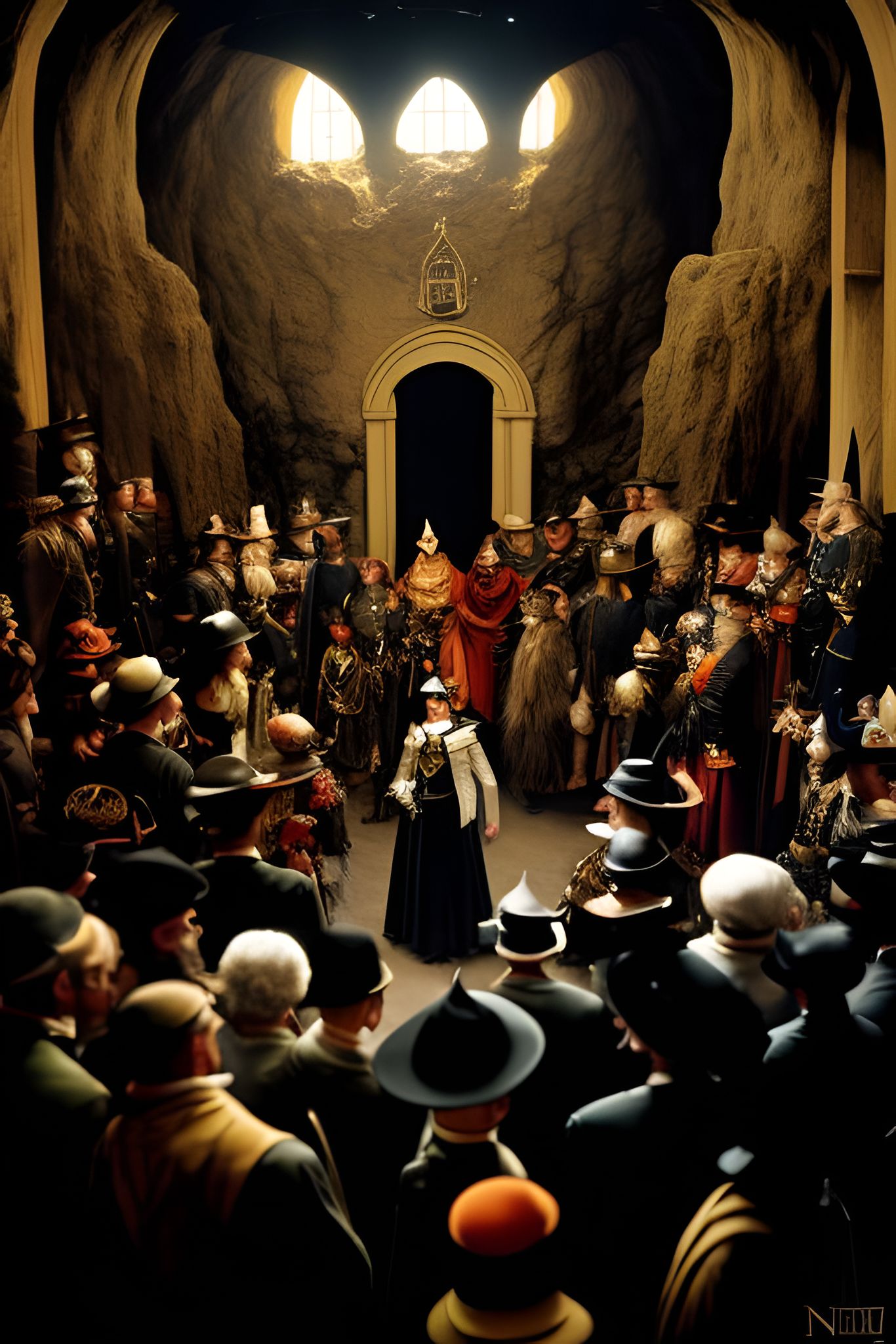 Fedoraxsa: Meeting of the Witch Guild in batman cave