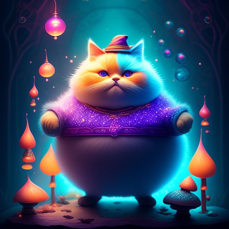 same-eland518: 3d wizard obese orange cat conjures a spell in boots, funny