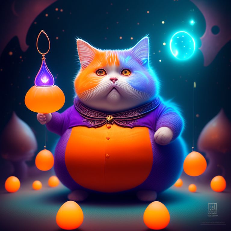 same-eland518: 3d wizard obese orange cat conjures a spell in boots ...