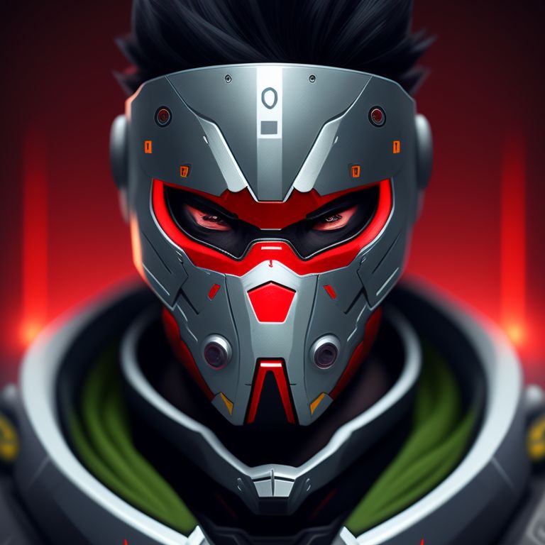 silly-parrot48: cyborg Genji from overwatch with his face mask on but ...