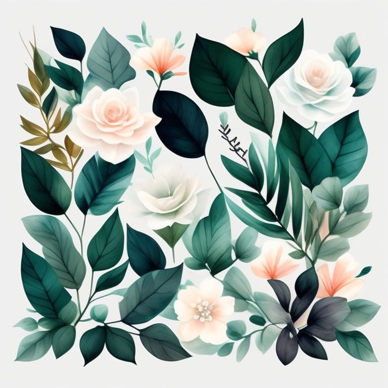 Dark Green Flowers Background