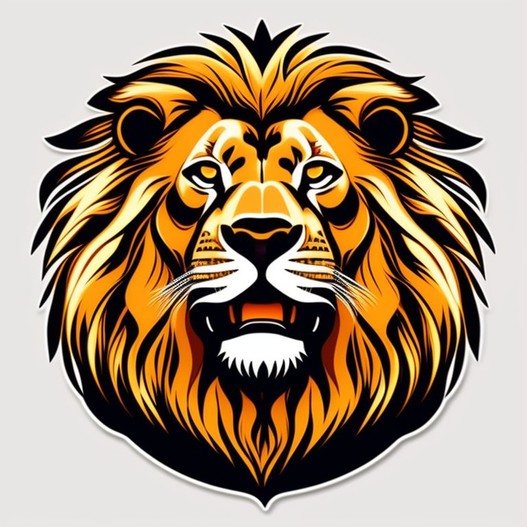 tamir79: Sticker flat illustrates lion, vector illustration, Adobe ...
