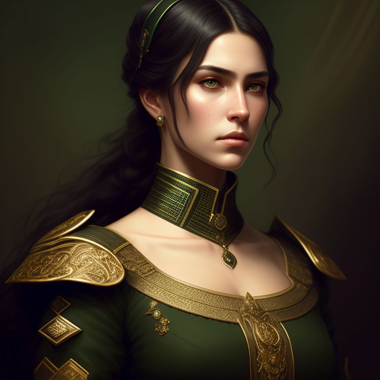 nice-narwhal259: twenty-year-old female warrior, defiant serious look ...