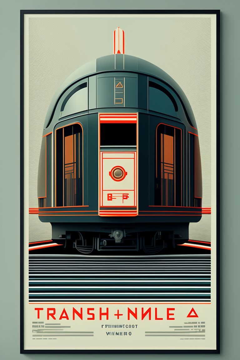 Art Deco Train Poster