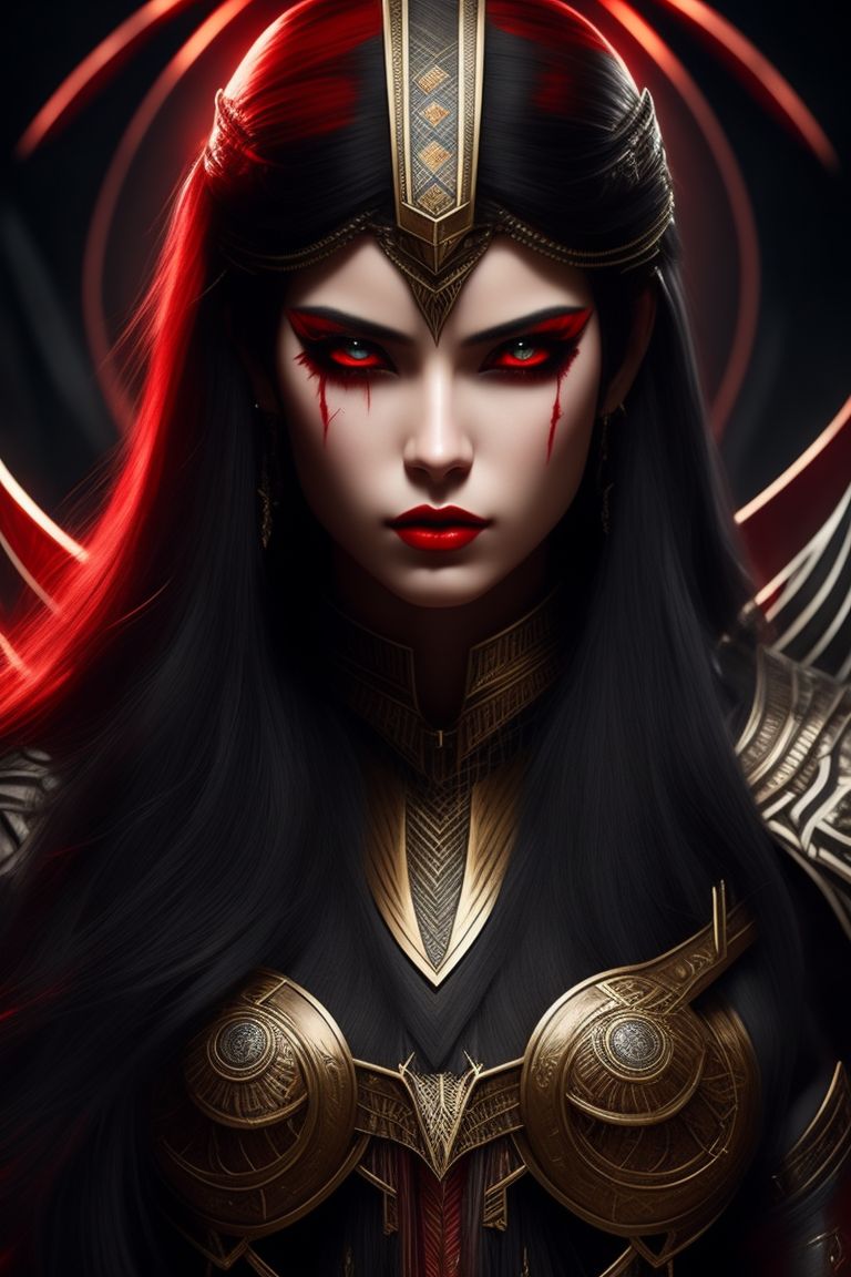 DanteHaiwindo: female, long black hair, Ruby red eyes, leather, assassin