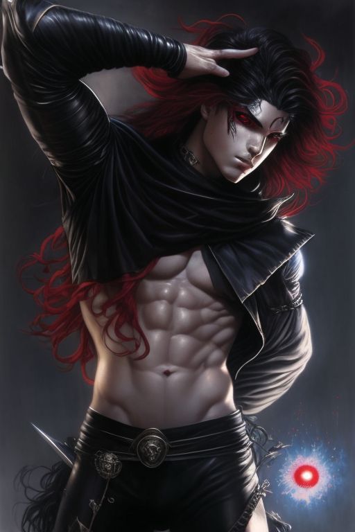 Ombre Hair Black To Bright Red