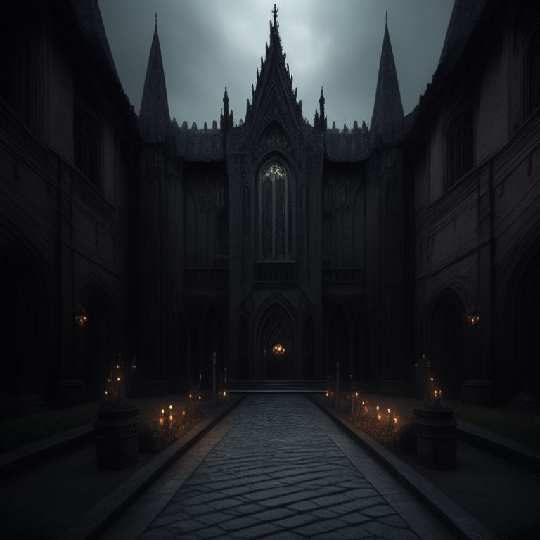 Night Castle Courtyard