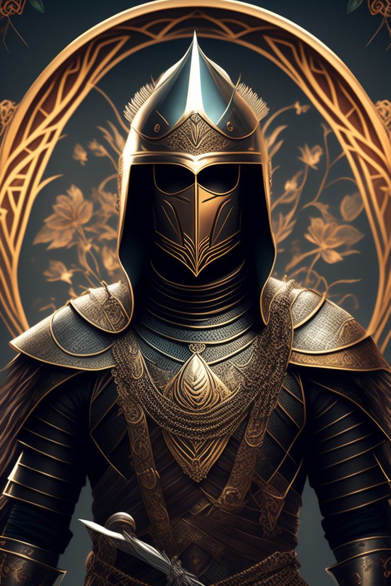 chilly-corgi715: fierce knight wearing a full coverage suit of ornate ...