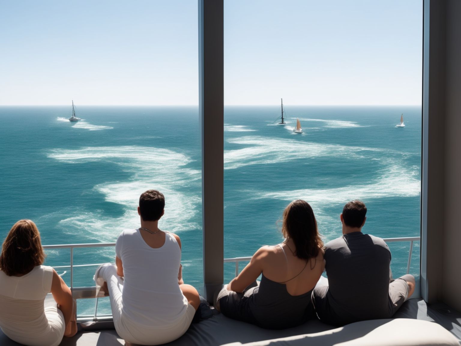 medium-duck118: From behind, a couple in their modern high rise condo ...