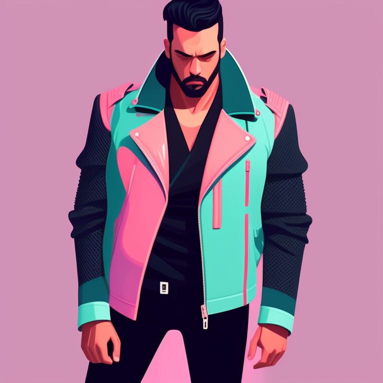 drafty-shrew643: Tough guy wearing leather jacket