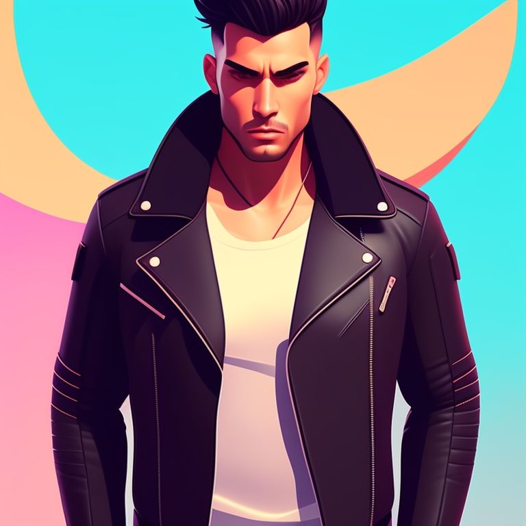 drafty-shrew643: Tough guy wearing leather jacket